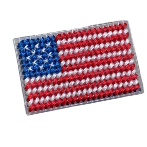 Artisan | Jewelry | American Flag 3 Stripes Handmade Cross Stitch Pin ...